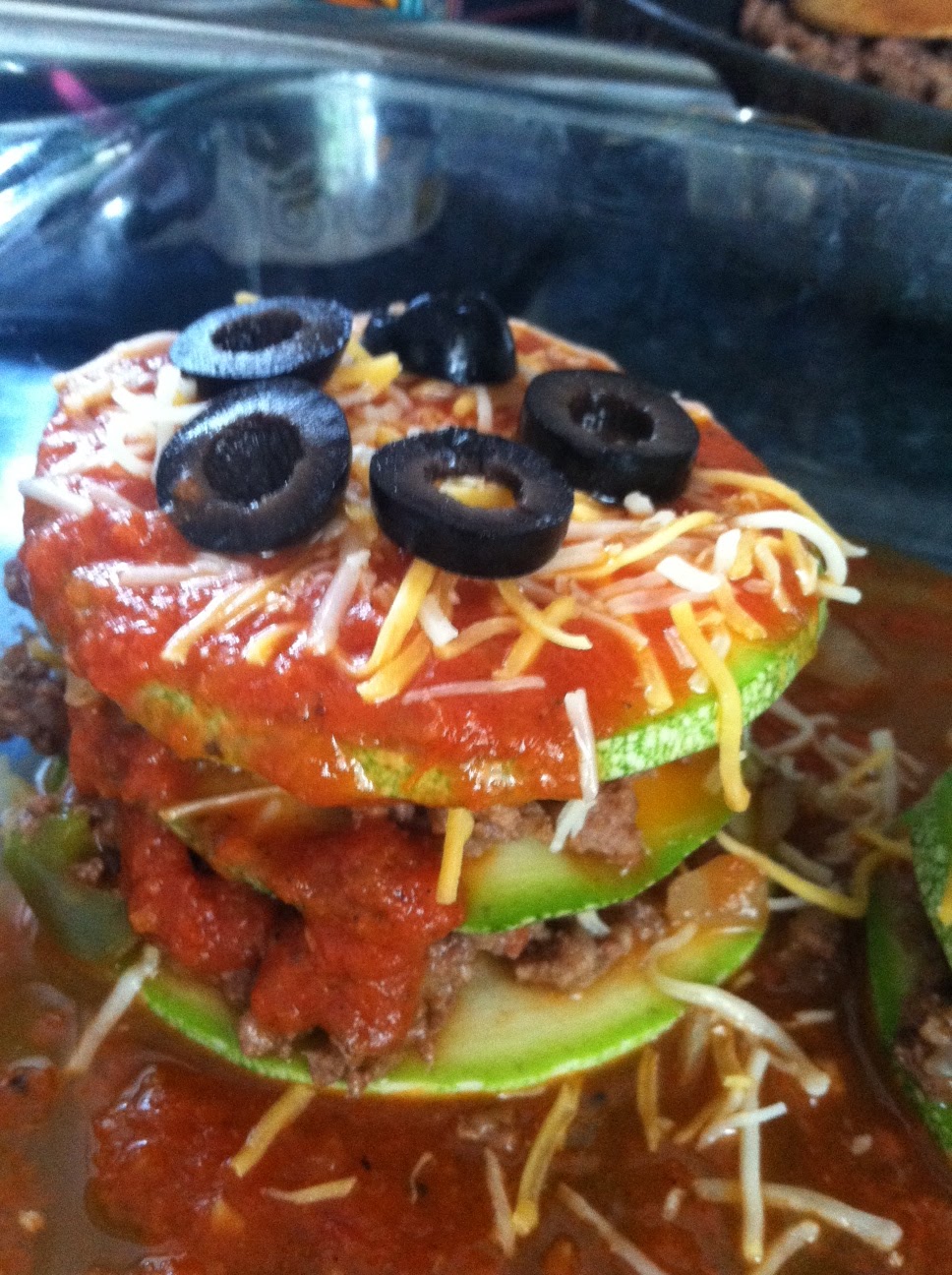 Mom in a crunch!: "Globe" squash Enchilada stacks