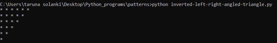 Program To Print Inverted-Left-Right-angled-Triangle Star Pattern In ...