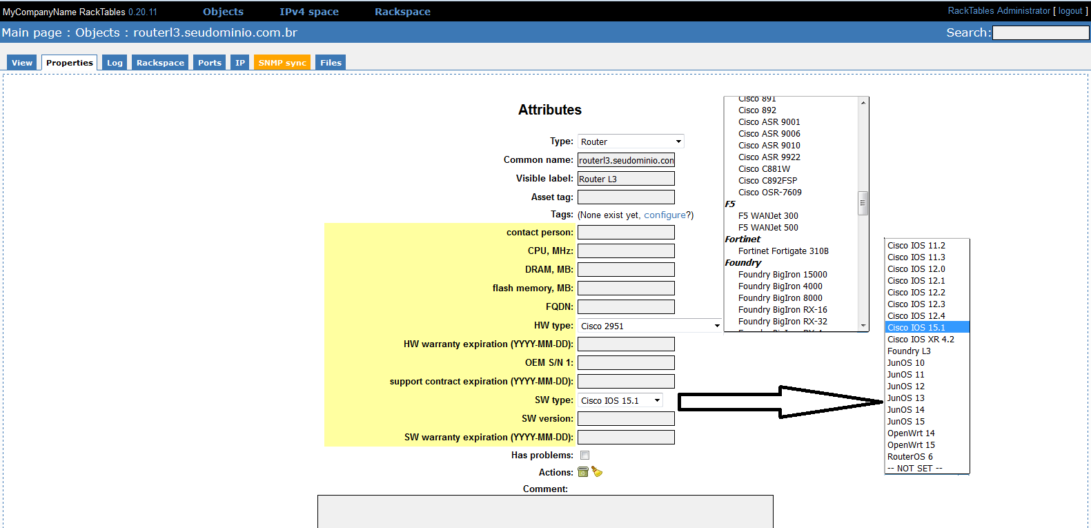 Blog do Déo: Utilização do RackTables