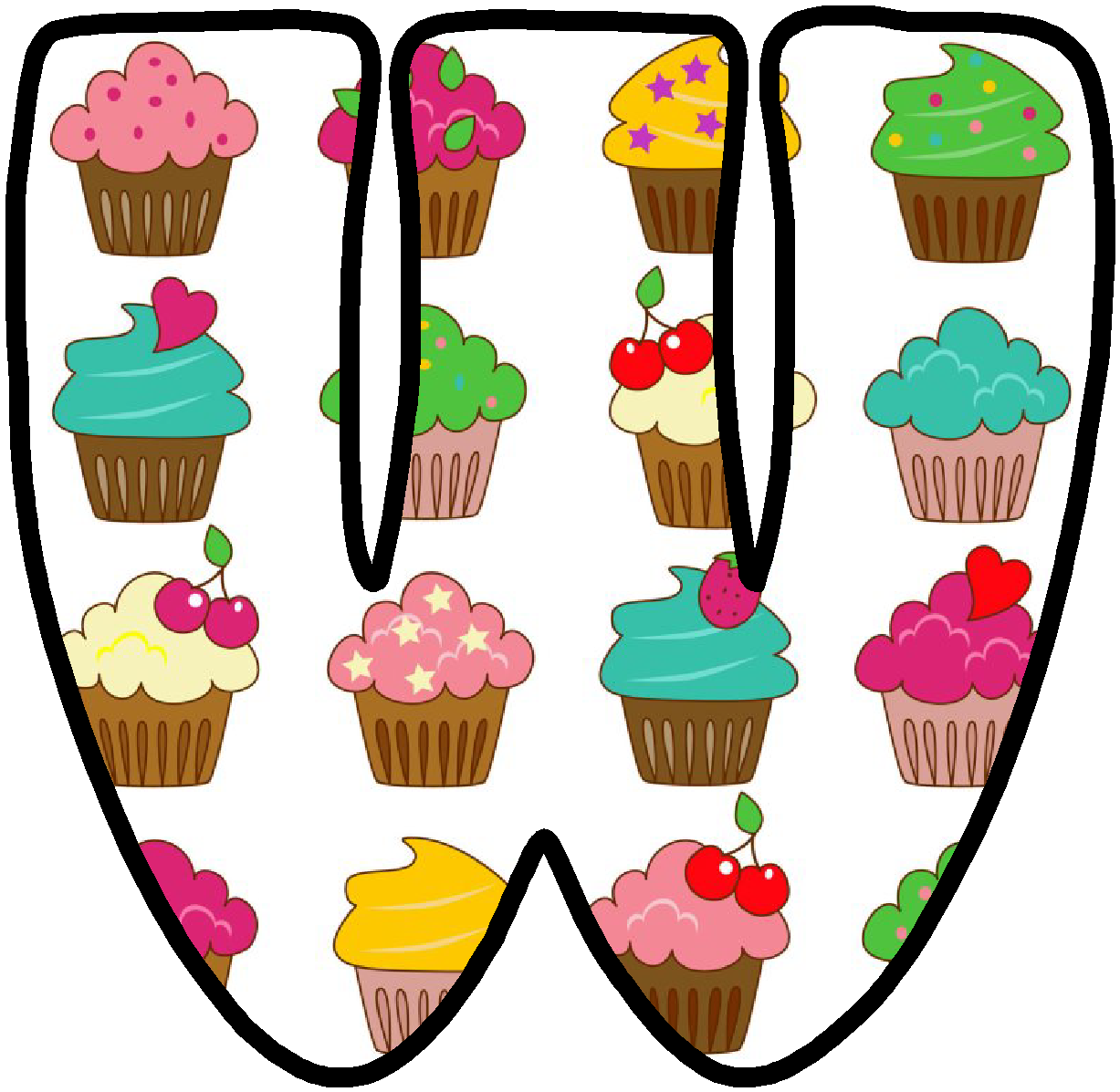 Abecedario con Cupcakes Grandes. Alphabet with Big Cupcakes. - Oh my ...