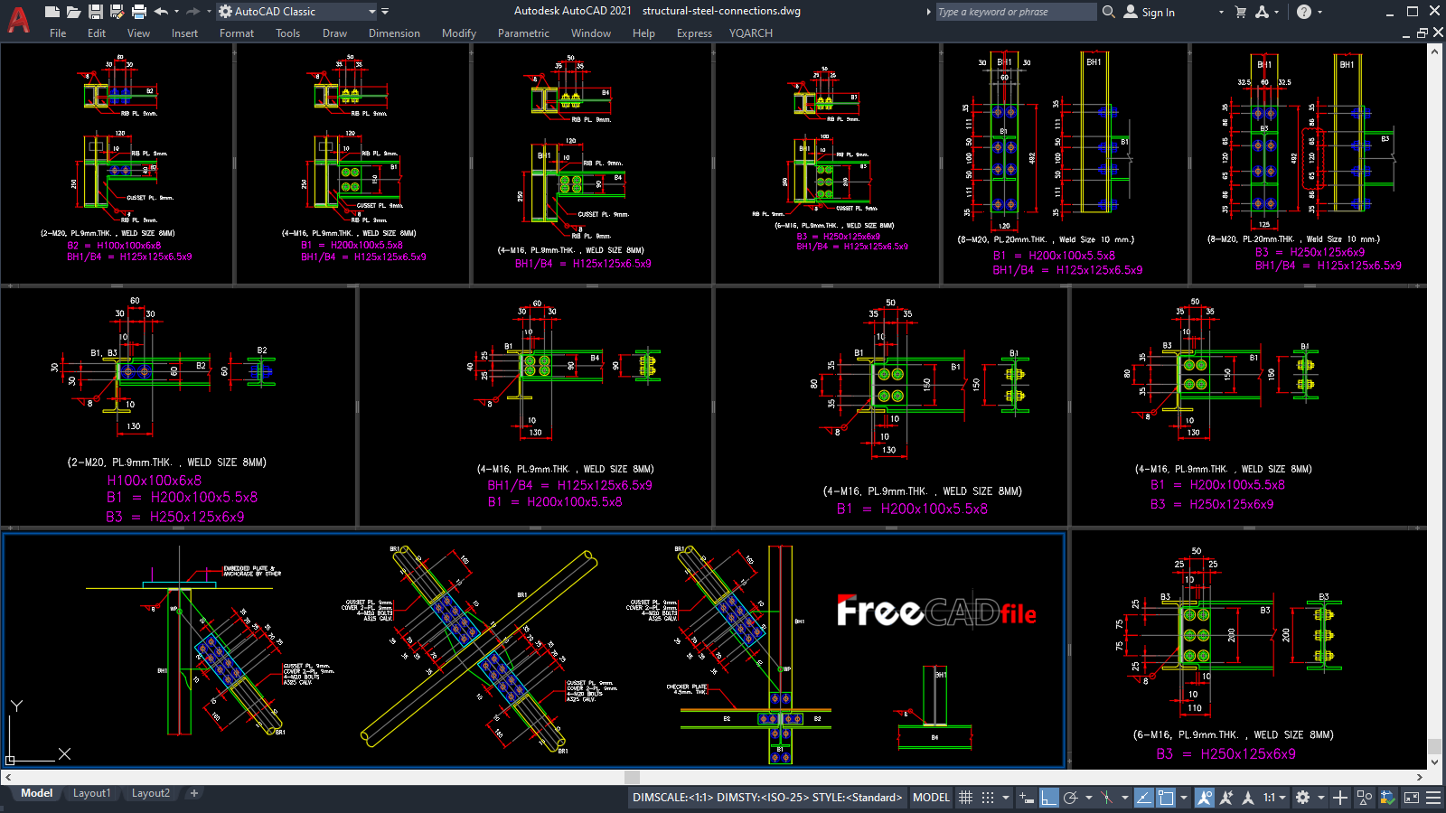 Structural Steel Connections [DWG]