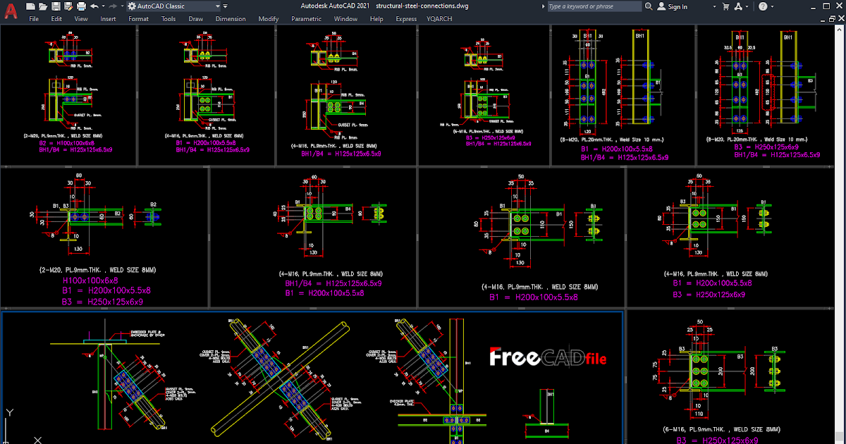 Structural Steel Connections [DWG]