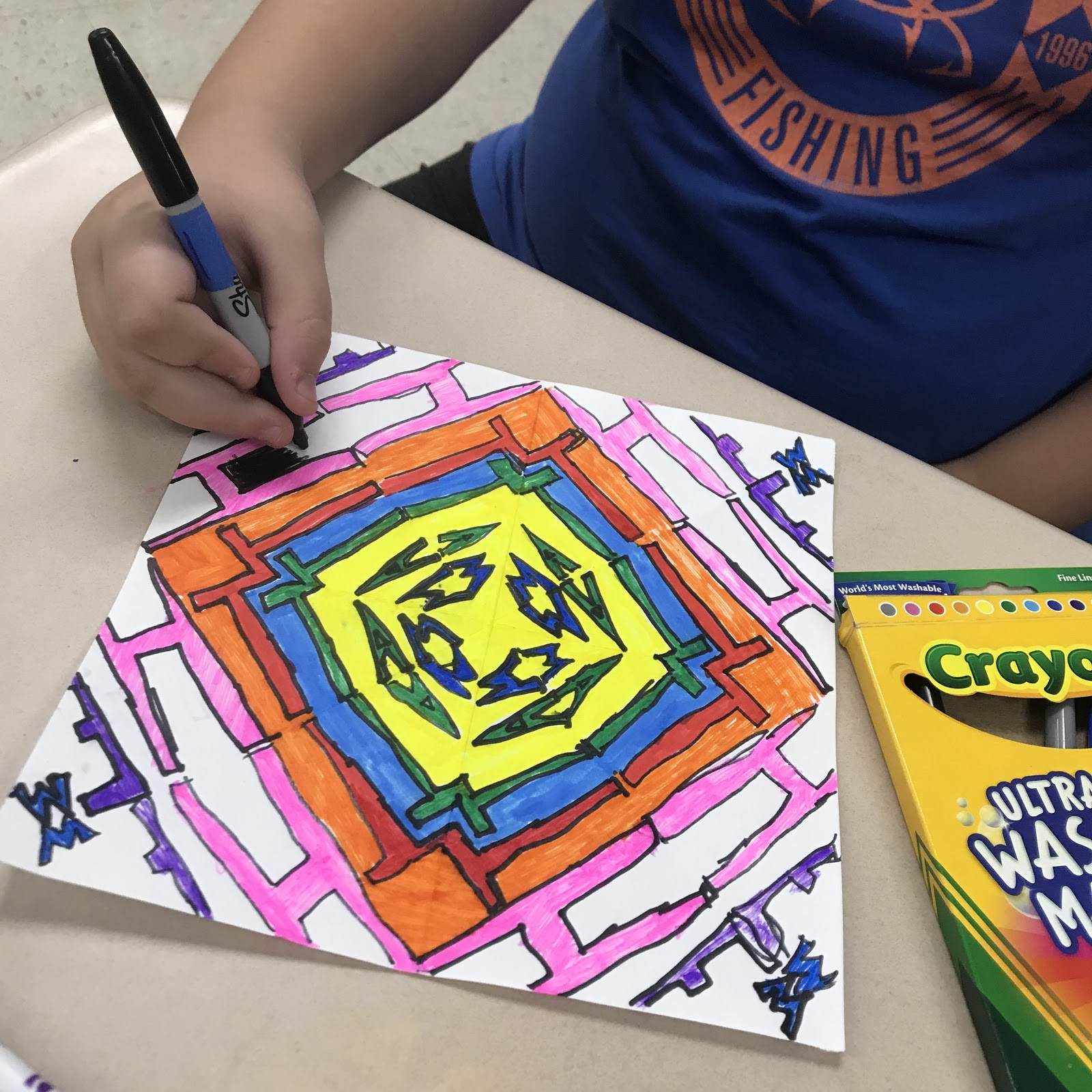 Elements of the Art Room: 5th grade radial symmetrical name art