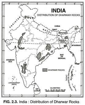 Dharwar System (Proterozoic Formations): Geological Structure of India ...
