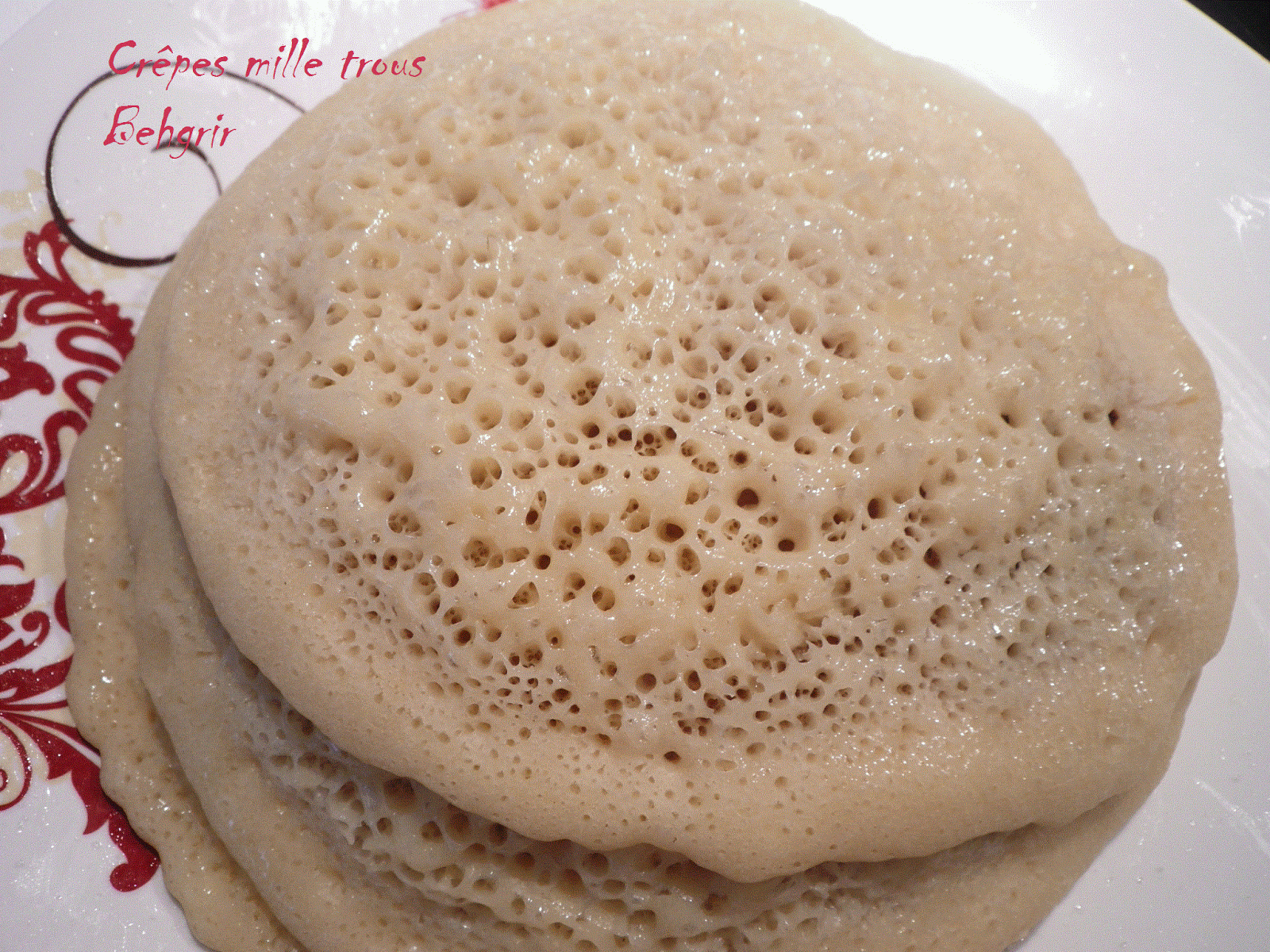 Mes petites douceurs: Crêpes mille trous (Beghrir) recette de Choumicha
