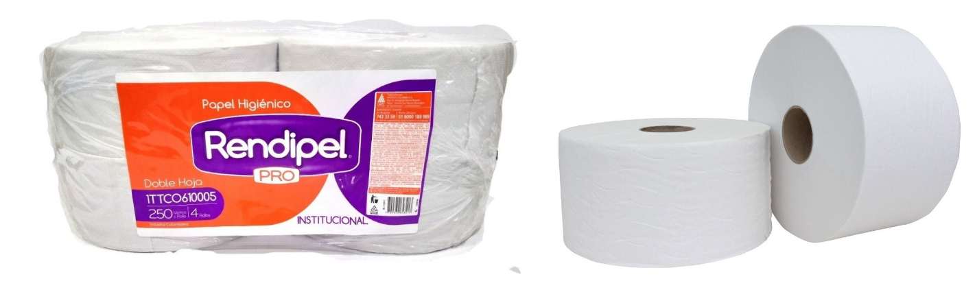 Papel Higiénico Jumbo Rendipel 250 Metros