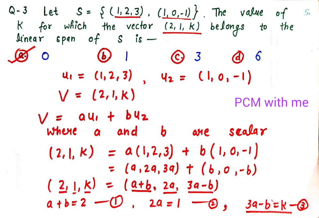 Linear Combination For B Sc 2 Year