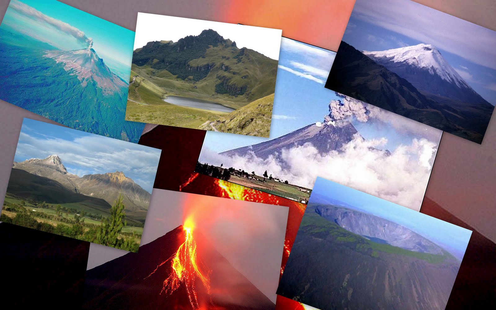 COLLAGE DE VOLCANES Y MONTAÑAS | montañas y volcanes del ecuador