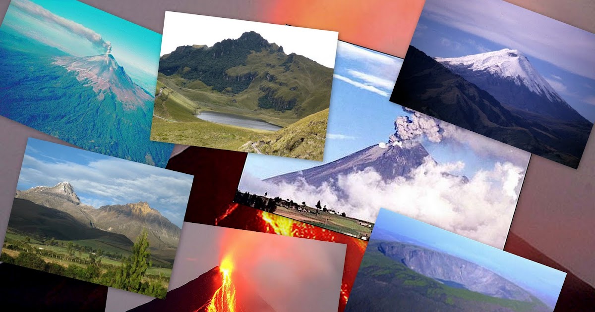 COLLAGE DE VOLCANES Y MONTAÑAS | montañas y volcanes del ecuador