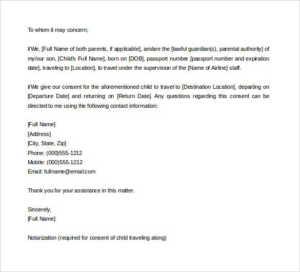 Notarized Letter Template For Child Travel Resume Letter notarized-letter-template-for-child-travel-resume-letter