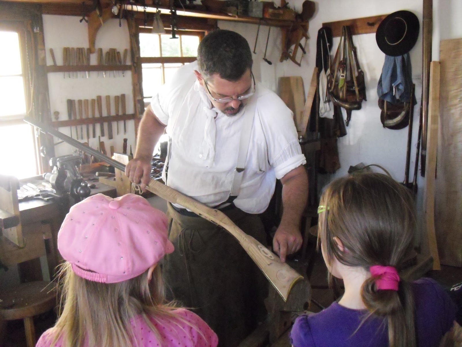 Travel NC With Kids: Old Salem Tour of Timothy Vogler Gunsmith Shop