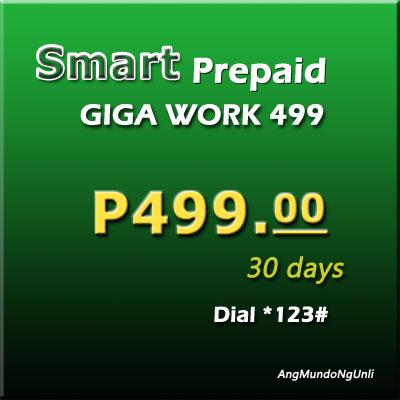 GIGA WORK 499 (SMART) - 30 Days, 8GB Open Access Data + Free 1GB per ...