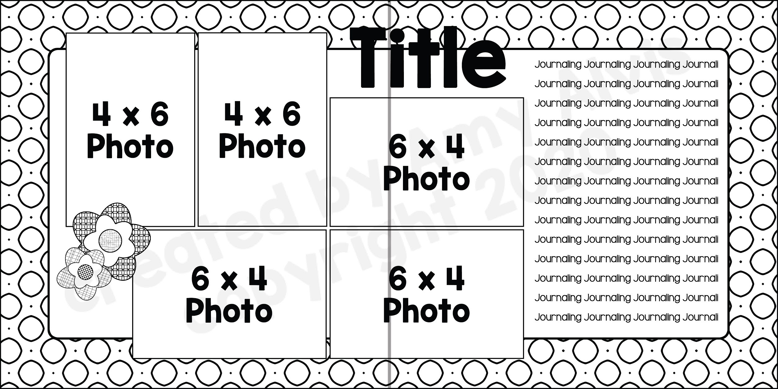 4 X 6 Photo Sketch Blog: 5 Photo Scrapbook Layout (12 x 12 - 209)