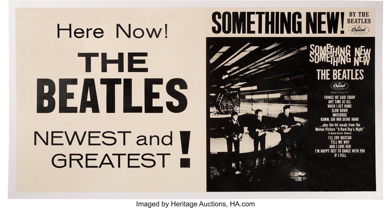 Vintage ad for the Beatles' "Something New" LP