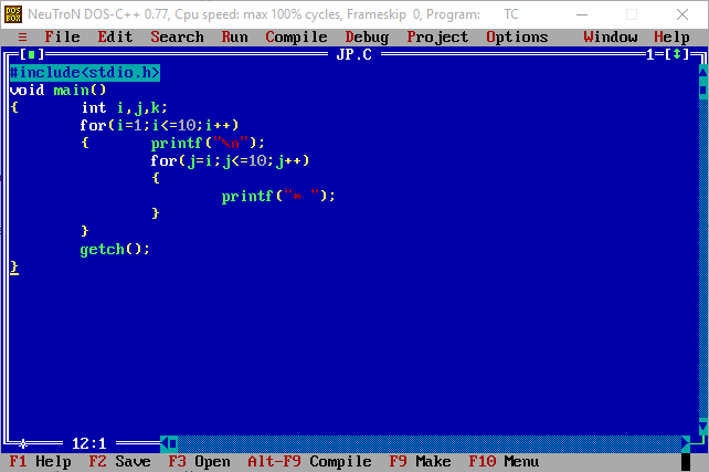 CodersRock: C++ Program to print inverted half pyramid star pattern