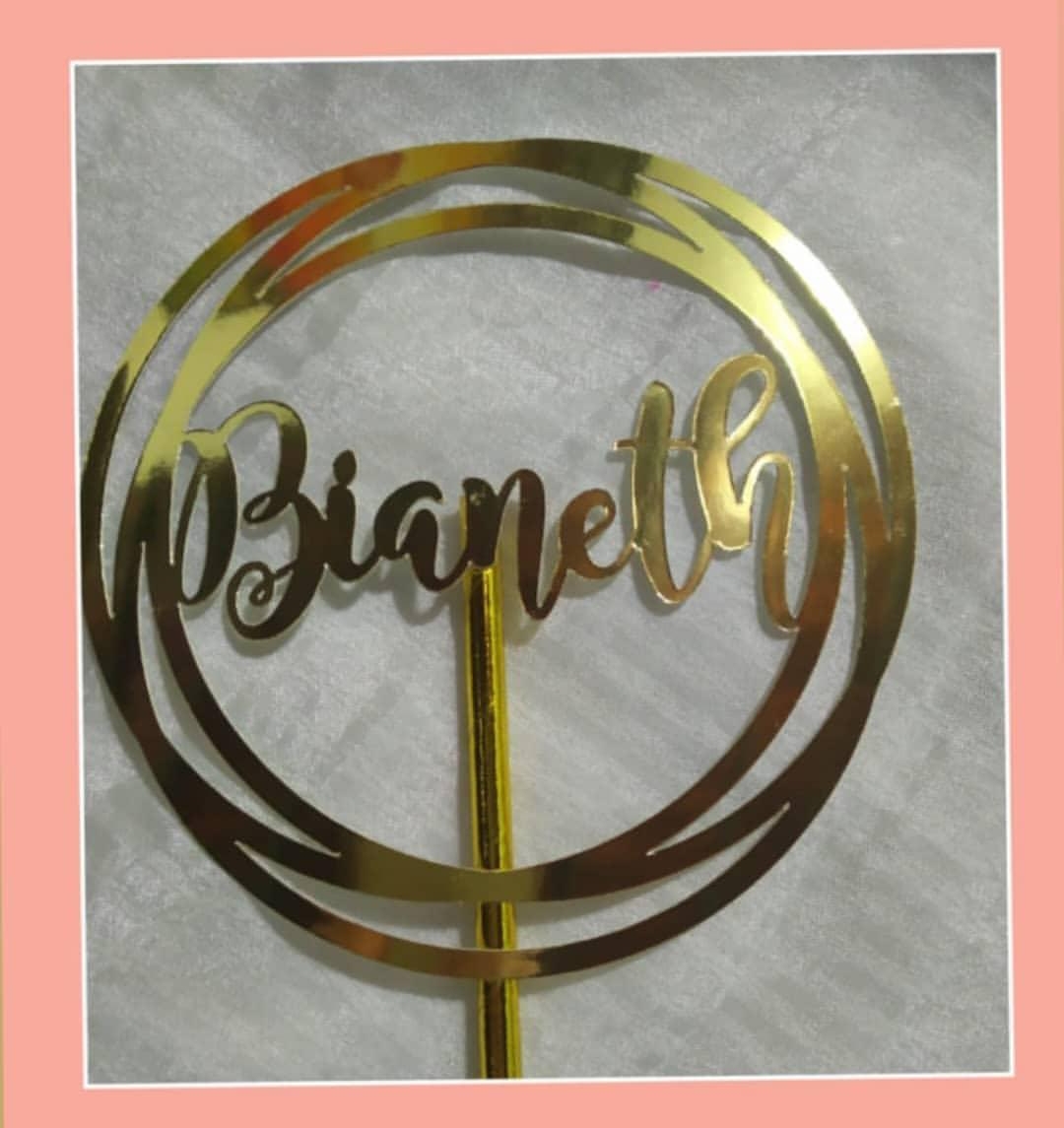 Topper Redondo Metalizado Bianeth - Mis Toppers Tus Toppers