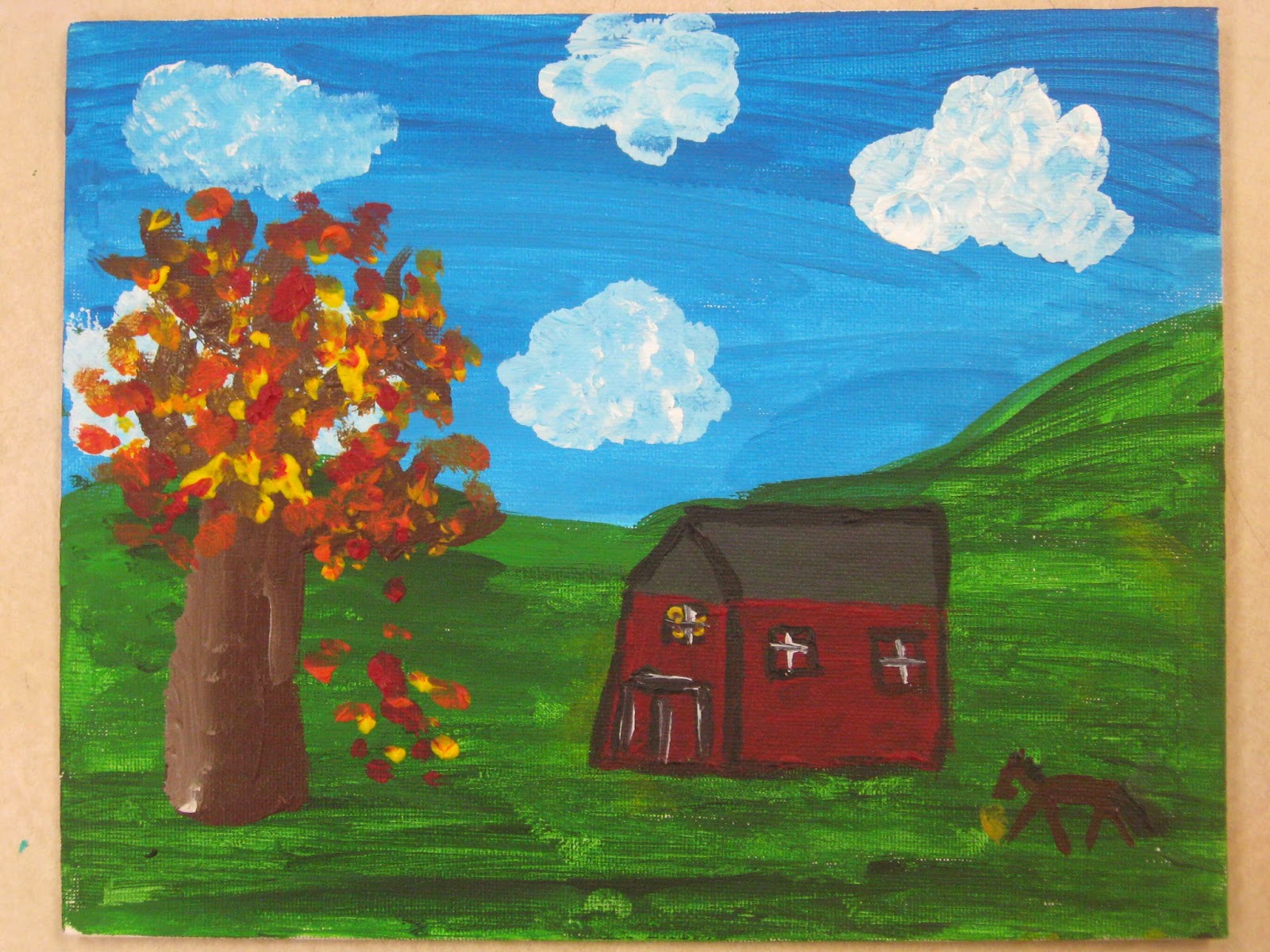 Miss Young's Art Room: More 6th Grade Landscape Paintings on Canvas