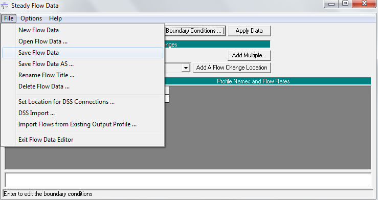 HEC-RAS Tutorial: Steady Flow Data