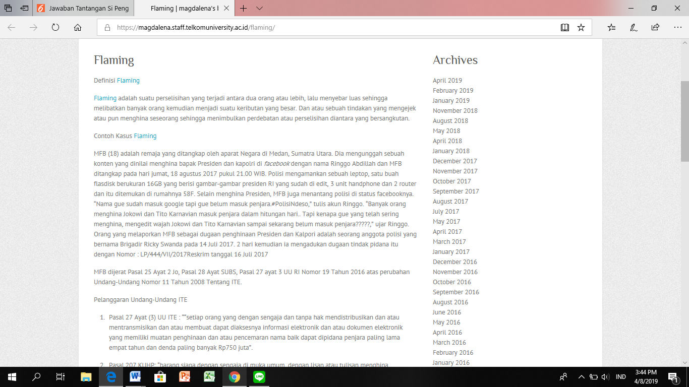 Nova Aryani: NETIQUETTE ( FLAMING)