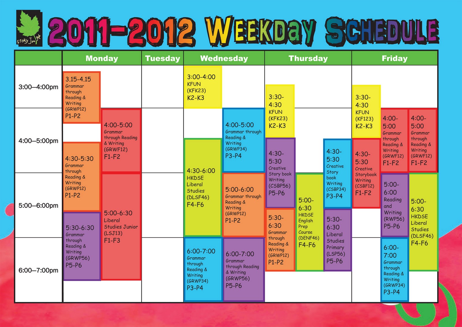 Our Schedule StoryJungle Blog our-schedule-storyjungle-blog