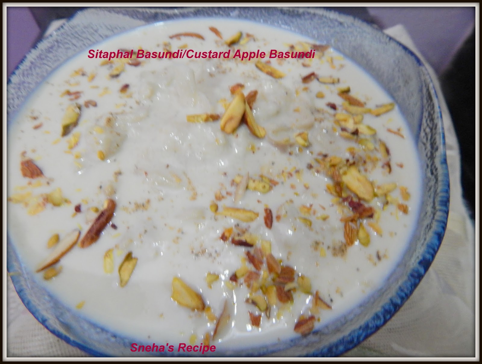 Sitaphal Basundi/Custard Apple Basundi - Sneha's Recipe