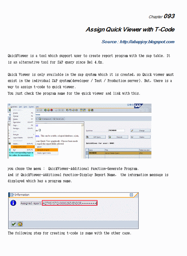 Abap Tip Note Abap Tip Assign Quick Viewer With T Code 2999