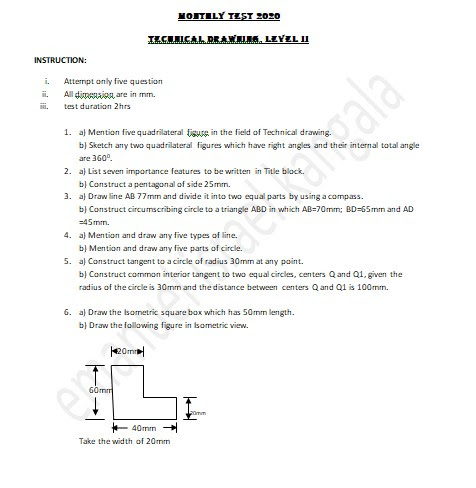 TECHNICAL DRAWING CBA PAST PAPERS - EMAGK SITE