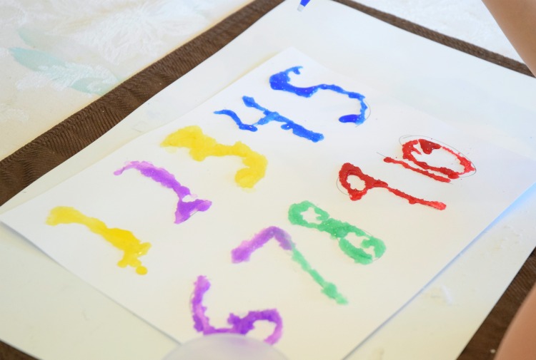 Salt Painted Numbers | What Can We Do With Paper And Glue