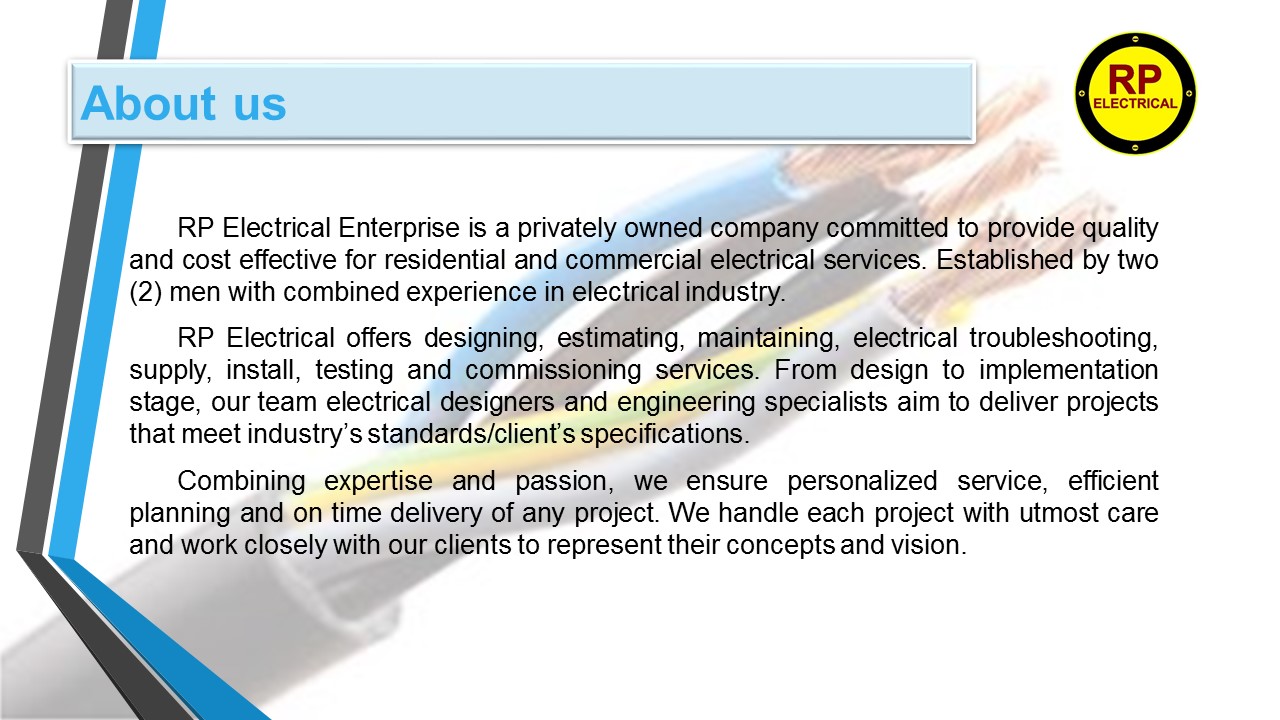 RP ELECTRICAL ENTERPRISE: Company Profile