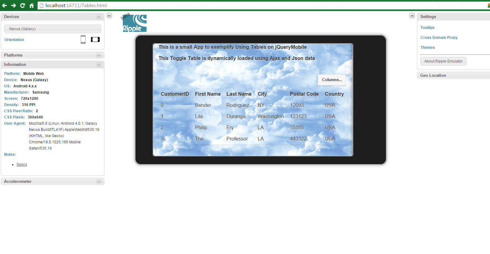 The Aspnet Mvc Club Jquerymobile Using Ajax To Load Json Data To A Table