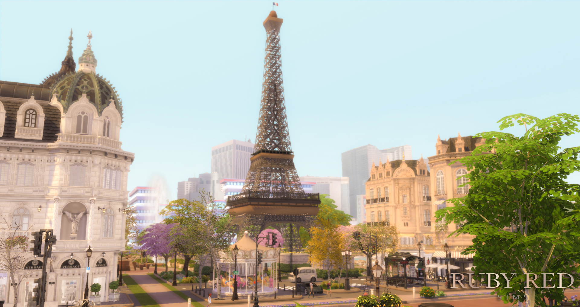 Sims 4 | June: Paris City Build 模擬市民 4 巴黎市區與CC組下載 [Ruby Red Sims]