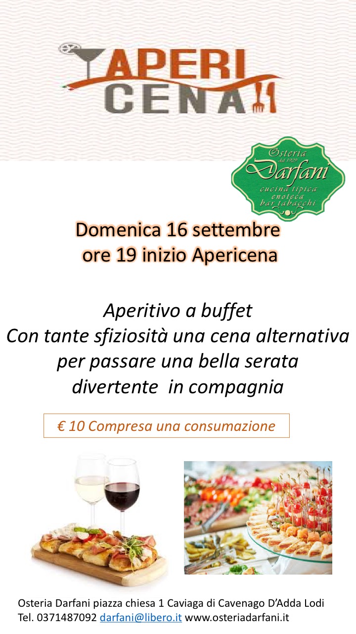 Osteria Darfani - cucina tipica, enoteca: Apericena 19 settembre