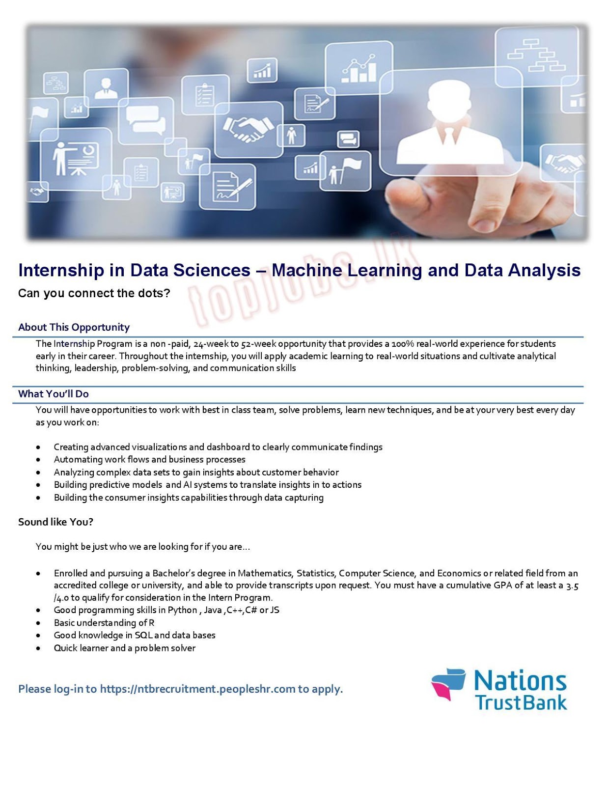 Internship for Data Sciences and Machine Learning and Data Analysis ...
