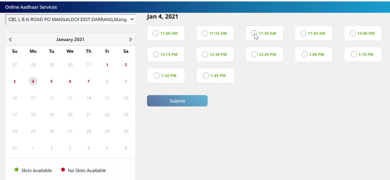 How to do Aadhaar online appointment booking?