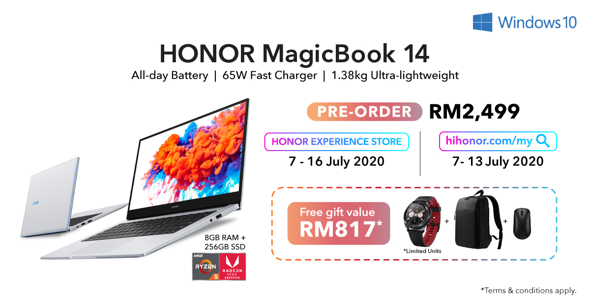 HONOR Malaysia Unveils the New Powerfully Compact MagicBook 14