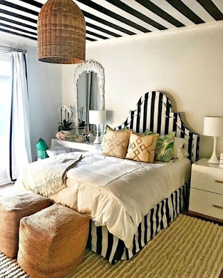 40 Inspiration DIY Striped Ceiling Bedroom Design | ARA HOME