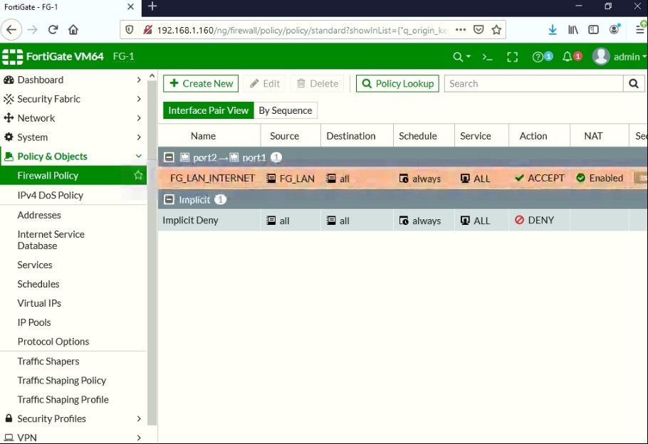 My Cybersecurity Journal: FortiGate Address Object and Firewall Policy