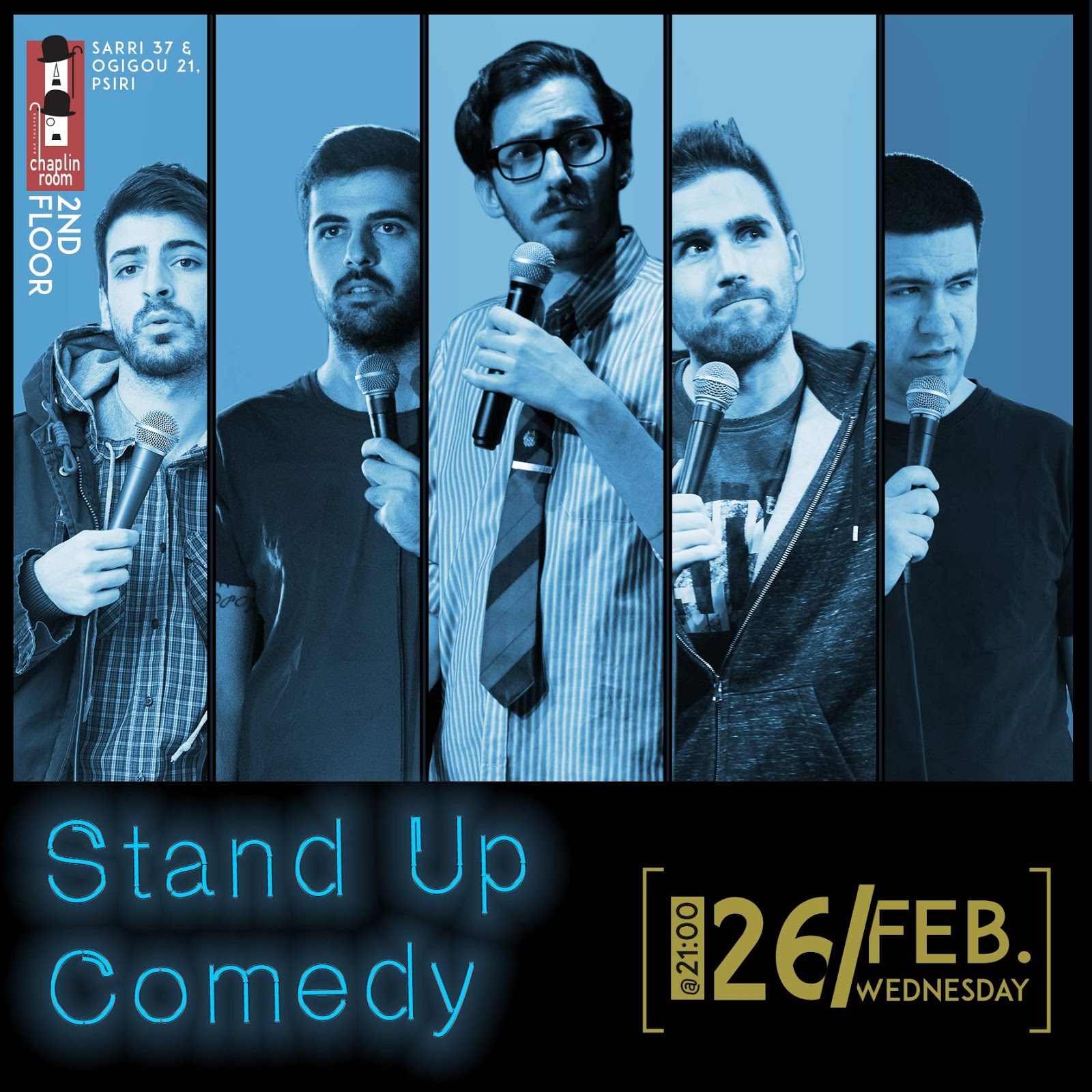 Stand Up Comedy Night 26/02 στο Chaplin Room του Chaplin Brothers