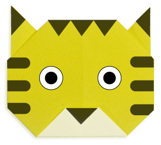 Origami Tiger (face) - Easy Origami instructions For Kids