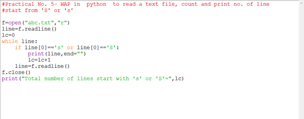 Tgtpgtcs Practical No 5 Wap In Python To Read A Text File And Print The Line Or Paragraph