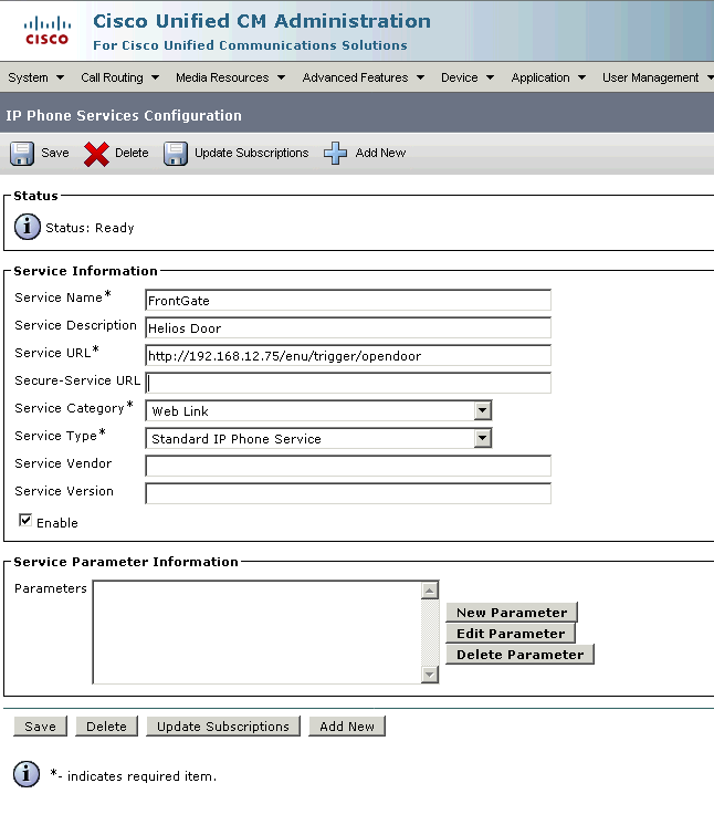 Web Maxtor: 2N Helios IP Force and CUCM IP Phone Services