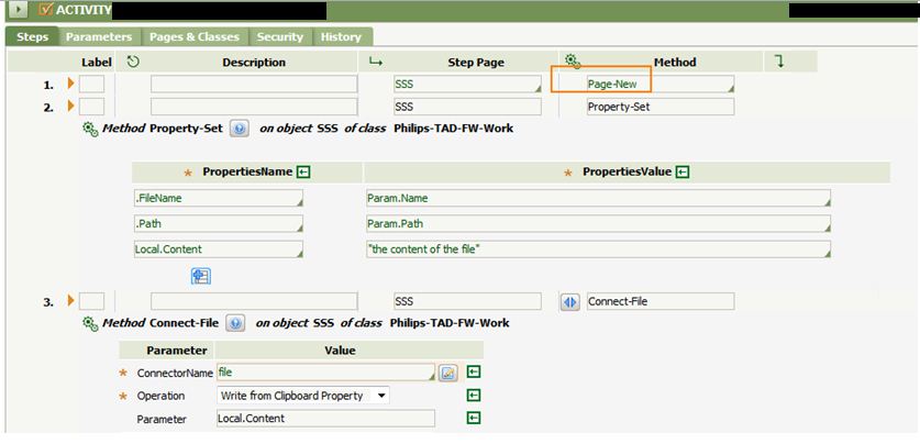 Pegadiary Set File Path And File Name As Parameters On The Connect File