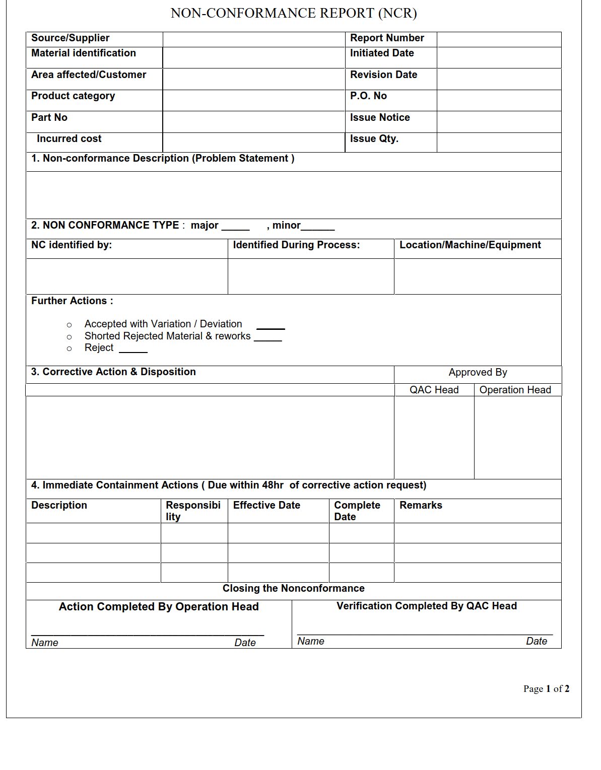 NON CONFORMANCE HANDLING – industrialengineerings.godaddysites.com