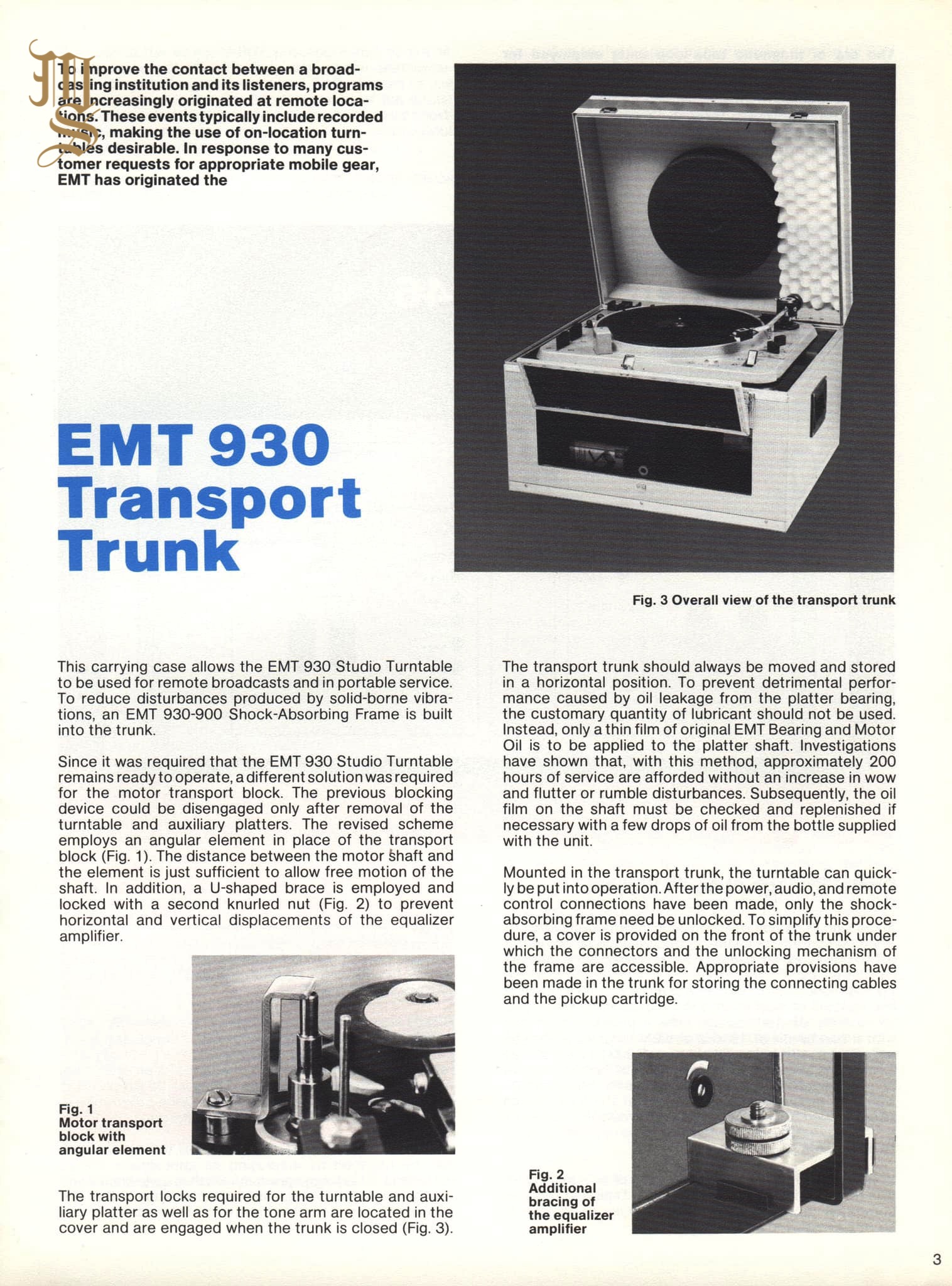 EMT 930 TRANSPORT SHOCK ABSORBING FRAME – Ultimate High-Fidelity