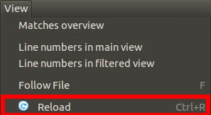 Ubuntu glogg その2 - ログに行番号を表示する・ログを自動的にスクロールする・ログを再読み込みする - kledgeb