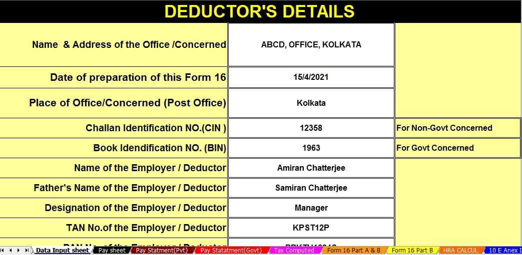 Download and Prepare at a time your Income Tax Computed Sheet ...