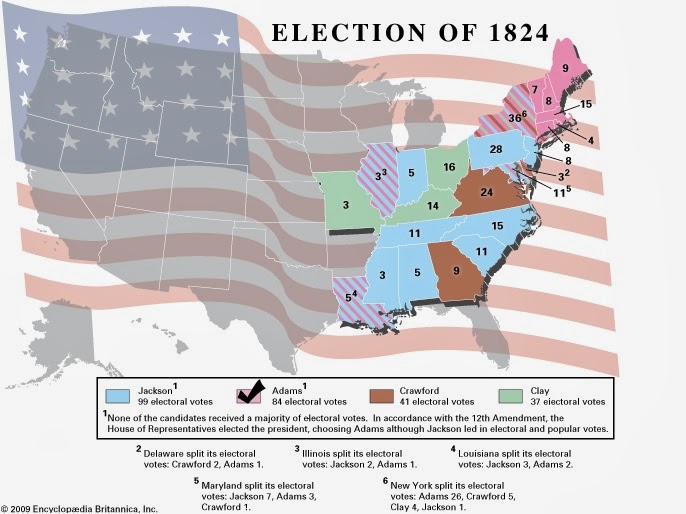 History Map USA: 1824 John Quincy Adams