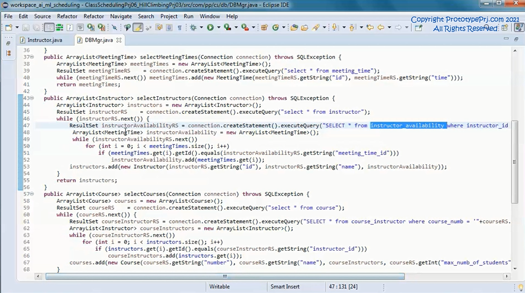Prototype Project: Class Scheduling + Hill Climbing + instructor availability + interactive ...