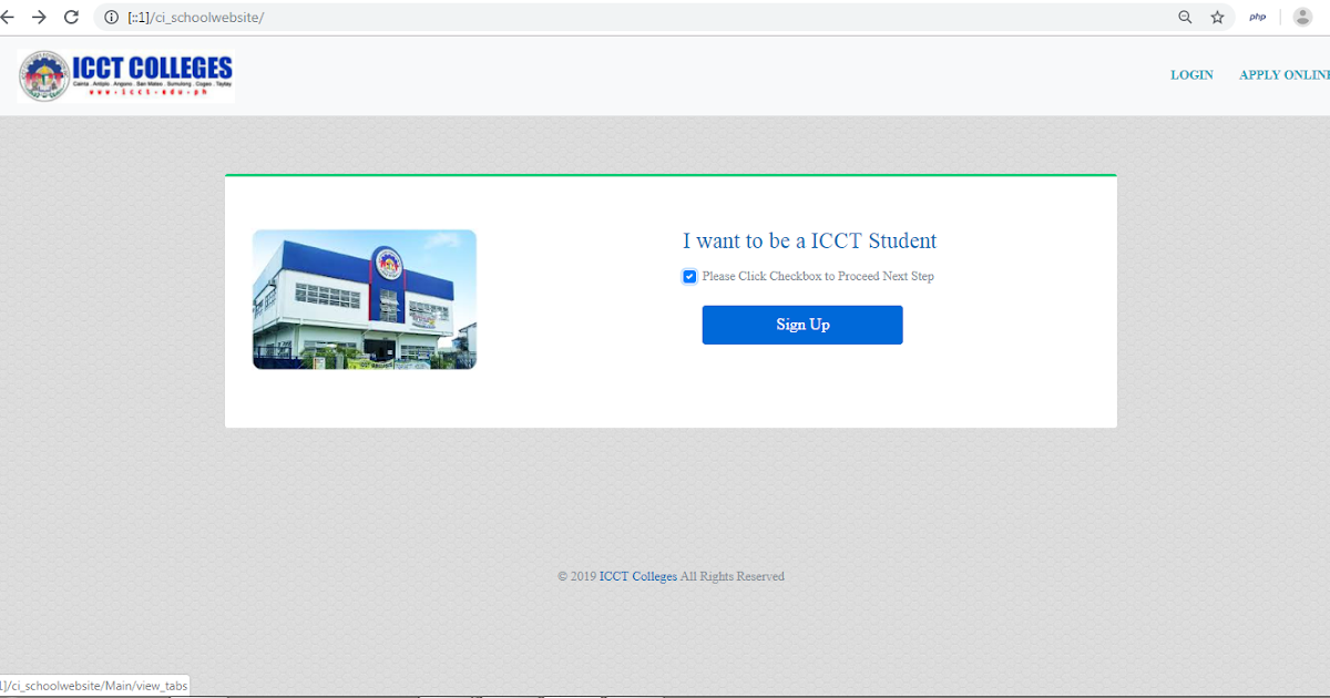 Online Enrollment System using Codeigniter