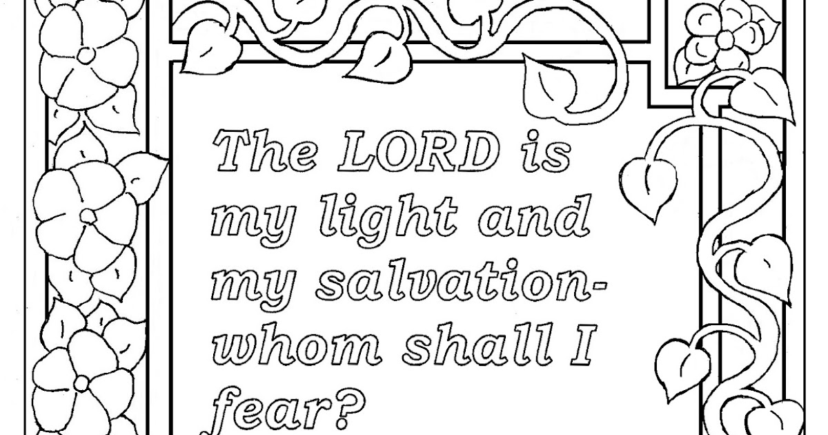 Coloring Pages for Kids by Mr. Adron: Free Psalm 27:1 Print and Color ...